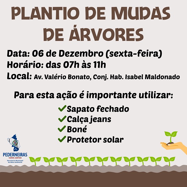 Pederneiras: Prefeitura plantará 1.000 mudas de árvores em área verde ... Pederneiras: Prefeitura plantará 1.000 mudas de árvores em área verde ...
